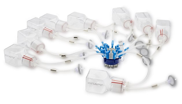 NovaSeptum® GO Preloaded System with Bottle, 9-port - NovaSeptum® GO Bottle